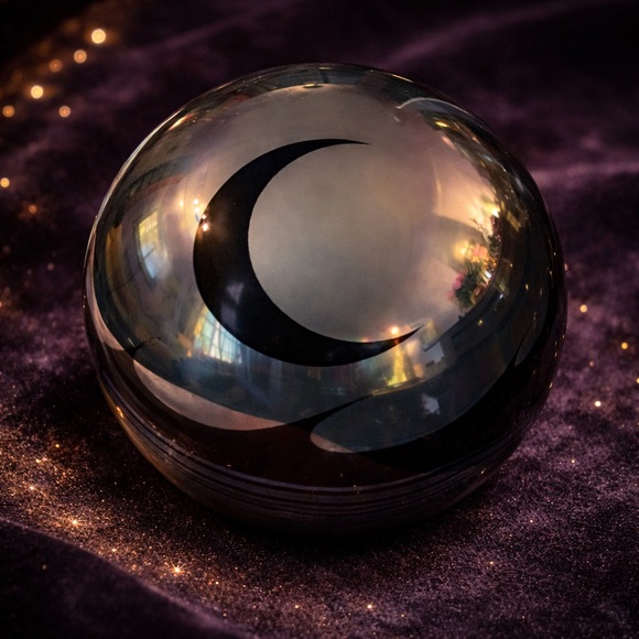 Accents | Vintage Signed Art Glass Crescent Moon Orb Paperweight 1978 ...